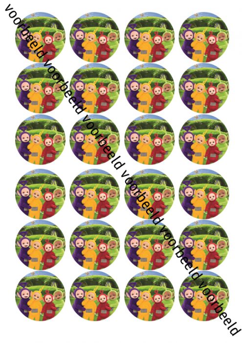 Bestel Eetbare Cupcakeprint Teletubbies - 24 cupcake rondjes voor ...